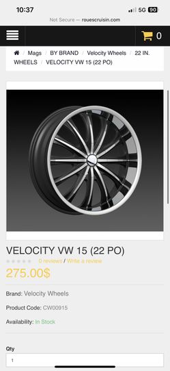 Velocity Rims Vw15