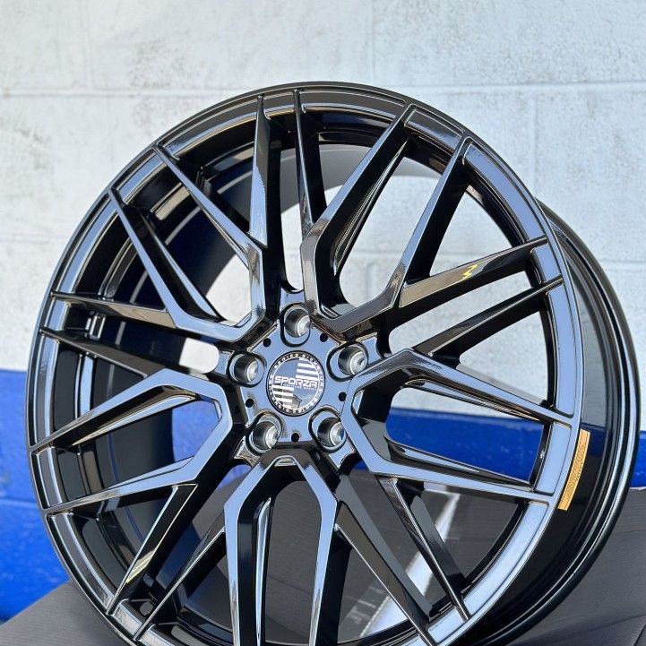 18x8 +35. 5×114.3. Sporza Wheels Gloss Black Ford MUSTANG V6 V8 GT BOSS ...
