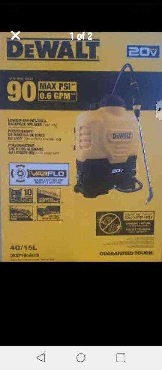 New Dewalt Backpack Sprayer for Sale in Bremerton, WA - OfferUp