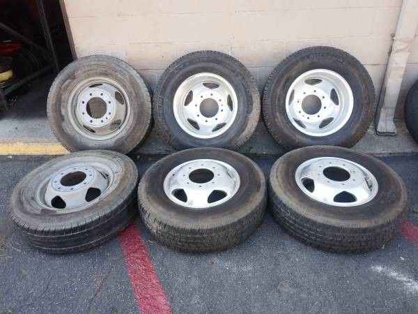 Six chevy or gmc 17 inch alcoa dually wheels and tires 8 on 210mm for ...