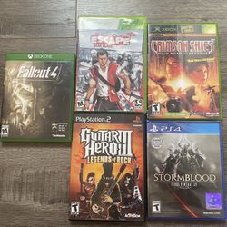 Video Games XBox One Fallout 4 XBox Escape Dead Island Crimson Skies Playstation 2 PS2 Guitar Hero III Legends of Rock for Sale in San Diego CA