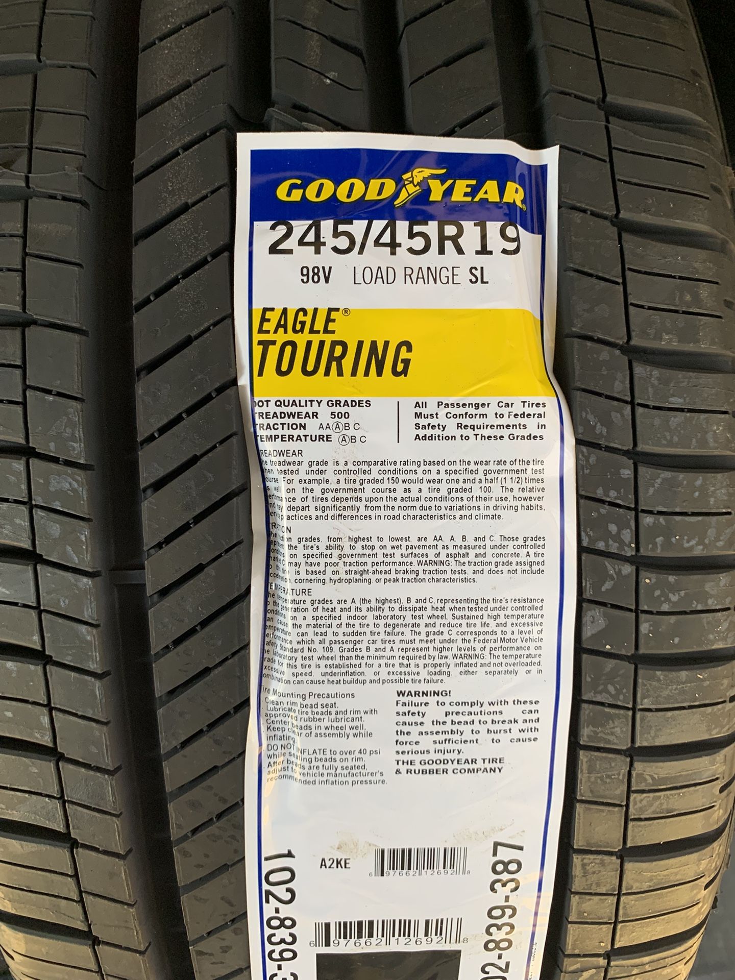 Good Year 245/45/19 Eagle Touring for Sale in Irving, TX - OfferUp