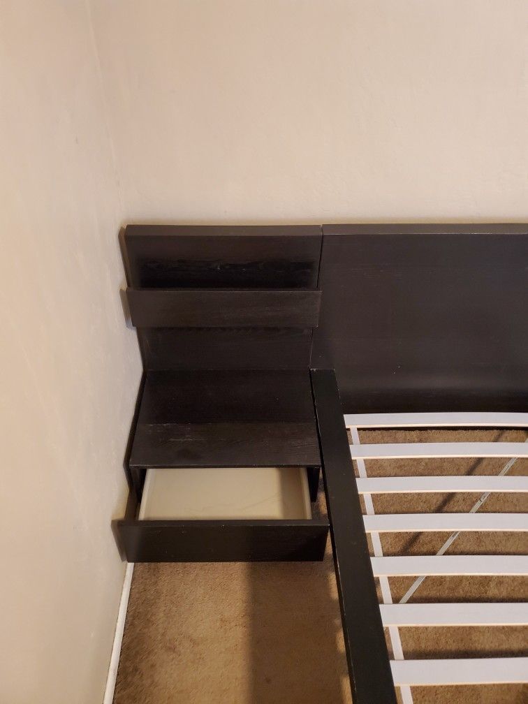 Ikea Queen Malm Bed Frame With Side Tables And Dresser for Sale in ...