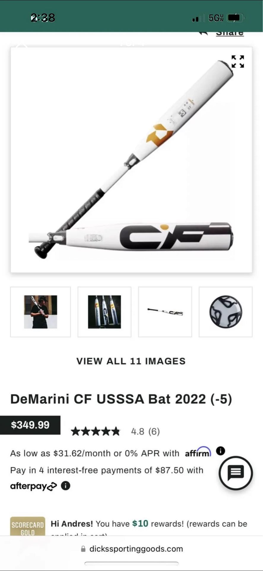 Baseball Bat. DeMarini CF USSSA 2022 (-5) for Sale in Bethel, CT - OfferUp