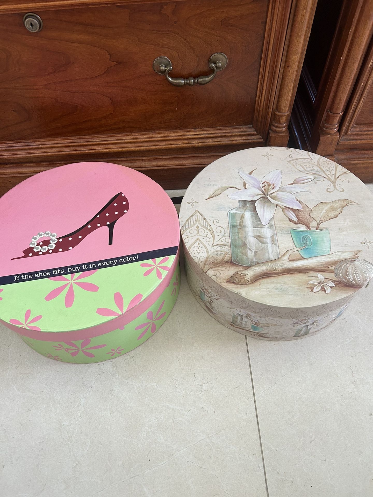 2 Cute Round Storage Boxes Both For $5 for Sale in Los Angeles, CA ...