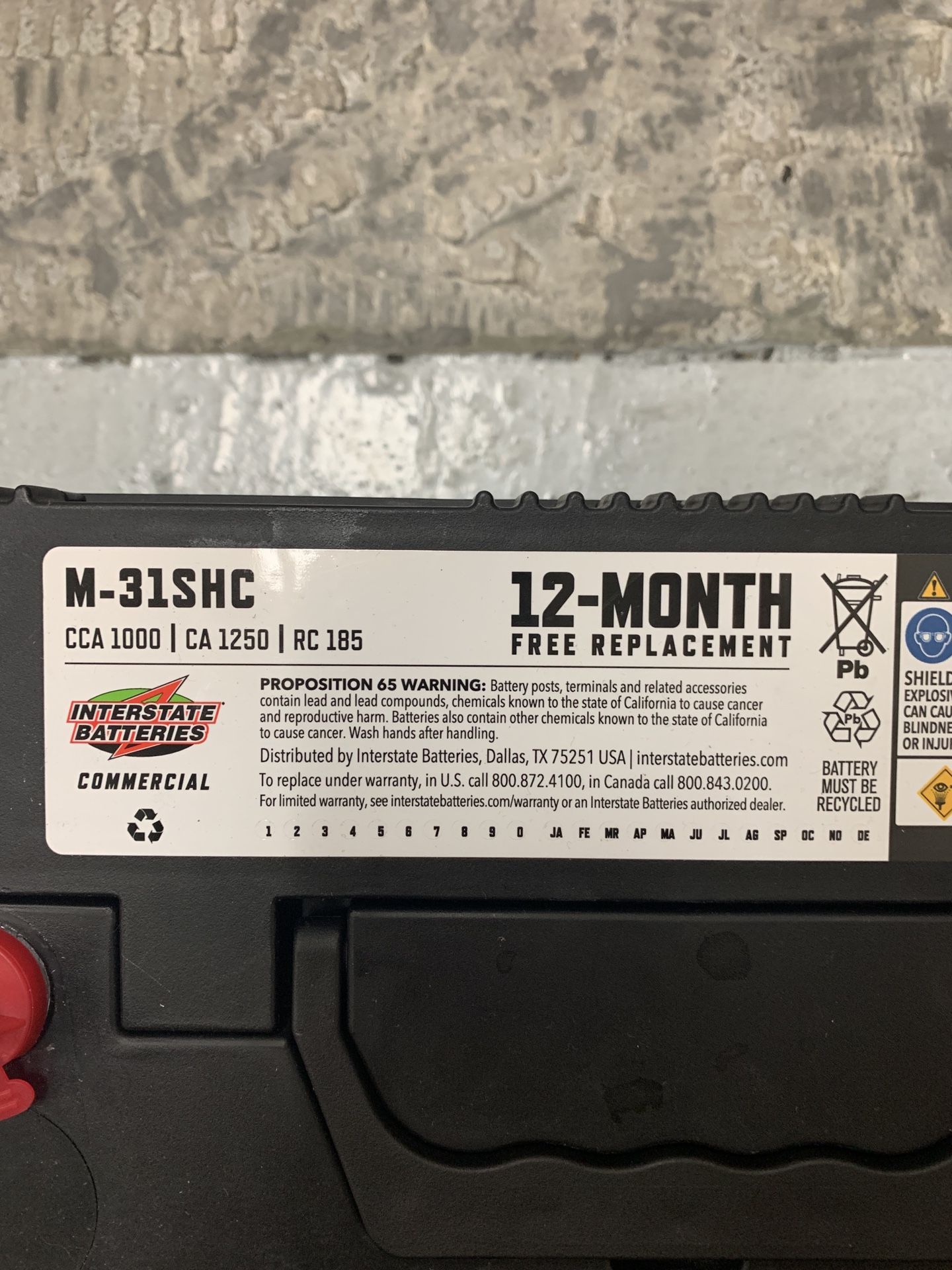 Interstate MTX AGM 94R/H7 three year free replacement three-year ...