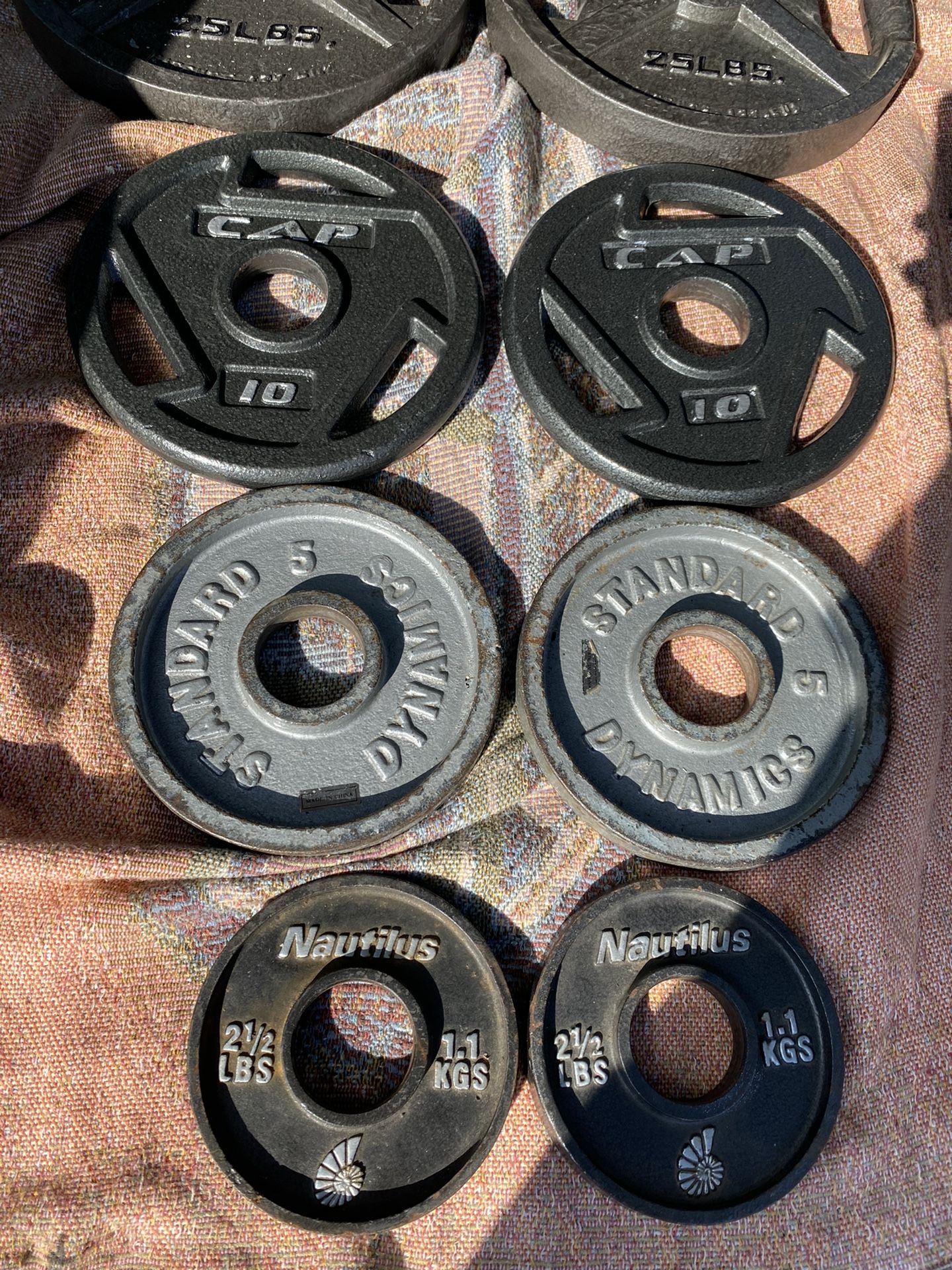 Olympic weight plates set. 2” holes. 155lbs total for Sale in Fremont ...