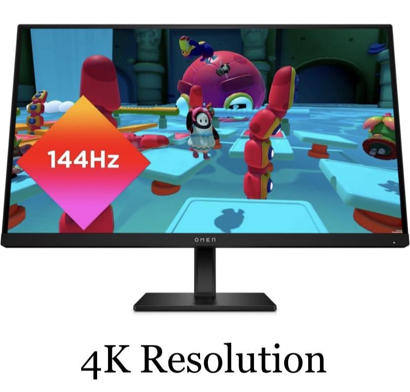 New HP OMEN 27k UHD 144Hz Gaming Monitor, 4K UHD Display (3840 x 2160 ...