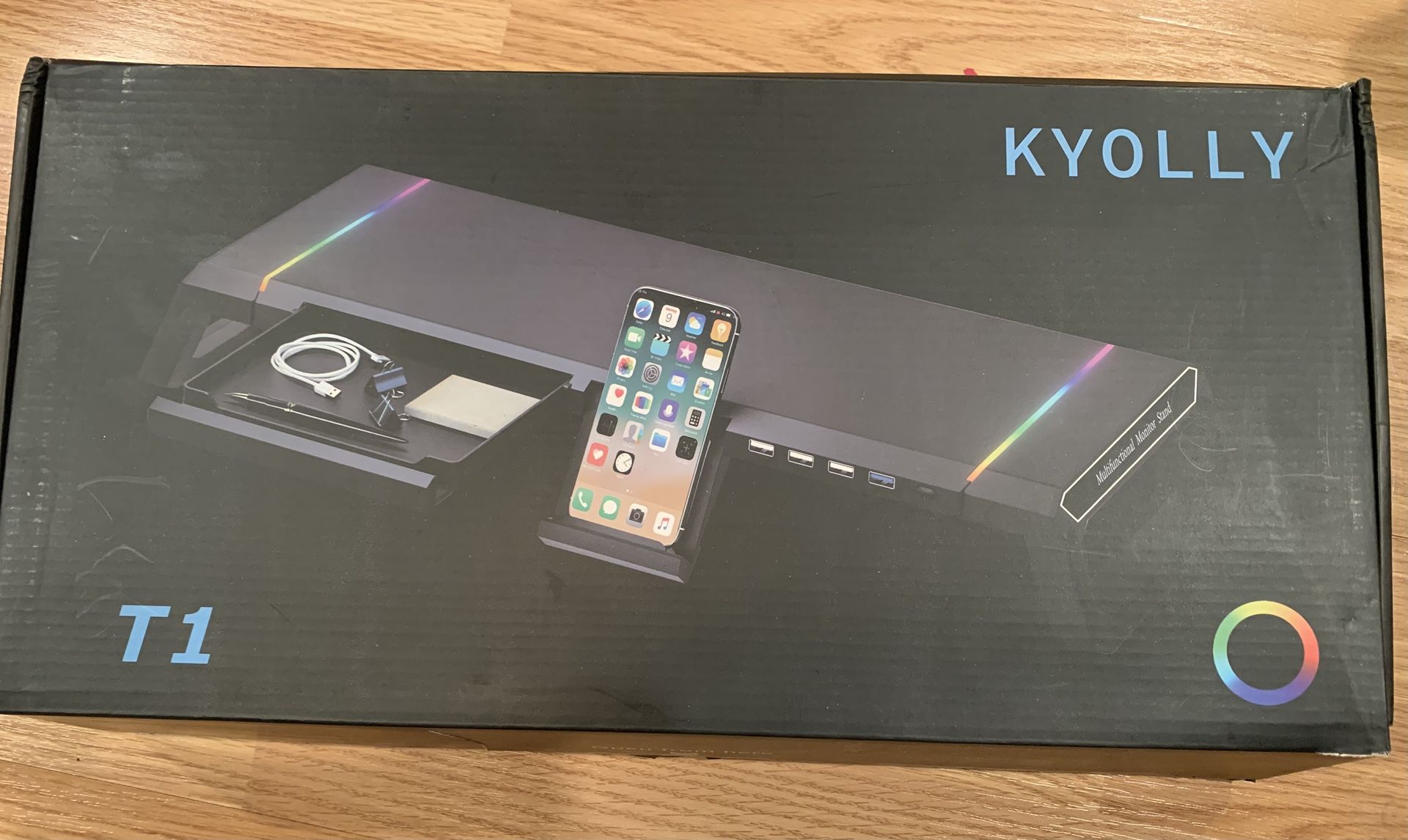 Gaming Computer Monitor Stand Riser with Drawer, Storage and Phone for ...