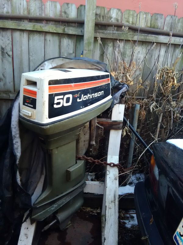 80's 50hp Johnson outboard boat motor w/prop and controls for Sale in ...