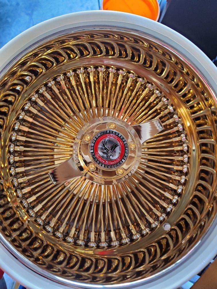 Luxor wire wheels 14x7 center gold 100spoke for Sale in Miramar, FL ...