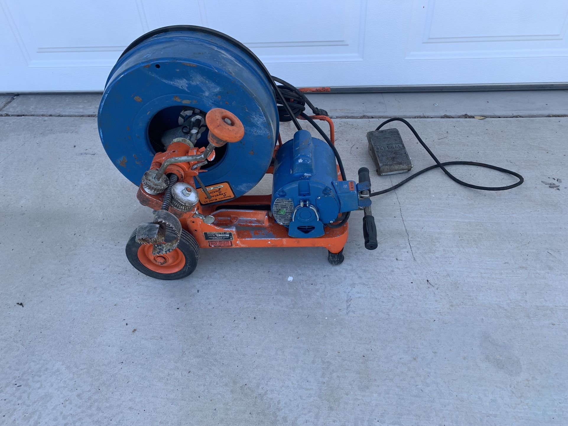 General Sewerooter Sewer Snake Machine Rooter 75' Junior Model 63 for ...