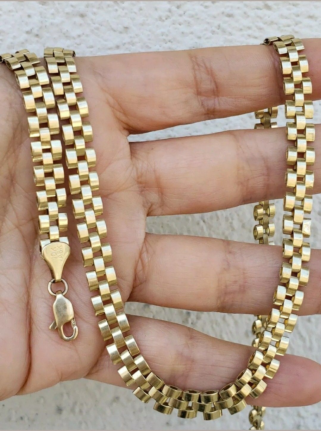 10k yellow gold presidential chain necklace 7 mm 20 inches long for ...