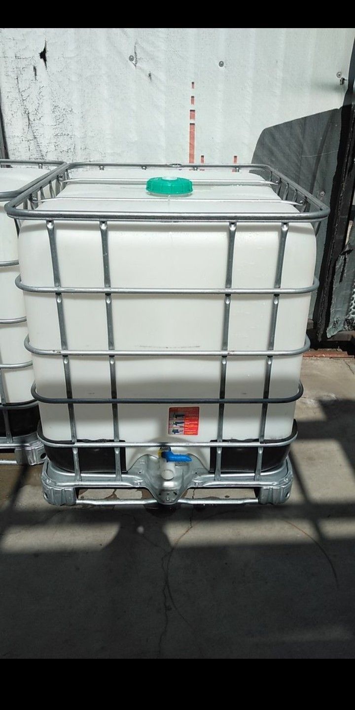 275 GAL IBC PLASTIC TOTE RAIN WATER STORAGE GAS FUEL DIESEL CONTAINERS ...