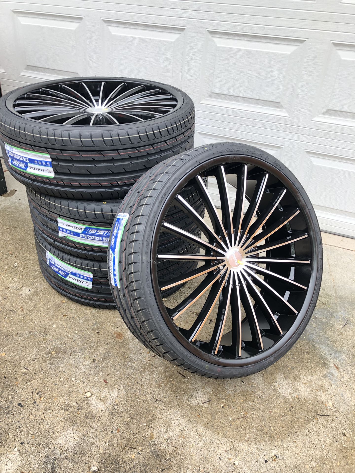 26 inch Kronik wheels and HAIDA Tires 5 lug universal 5x127 and 5x135 ...