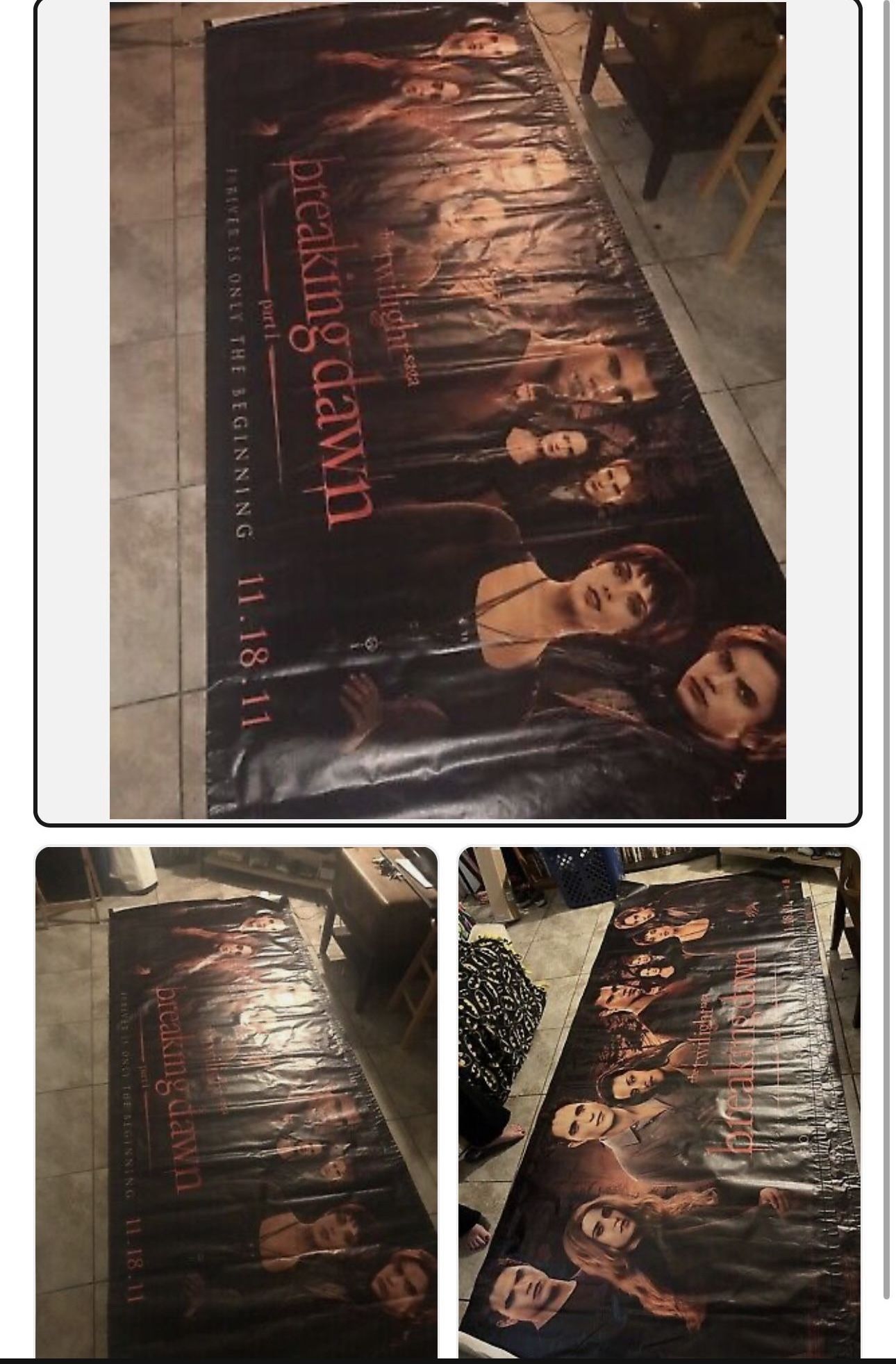 FULL CAST BREAKING DAWN PART 1 HUGE AUTHENTIC THEATER VINYL 5X10 BANNER ...
