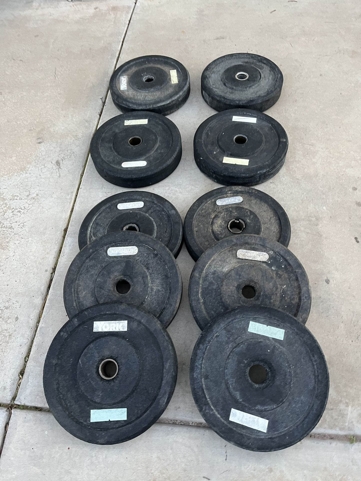 285lbs Olympic Bumper Plate Set Weights for Sale in Mesa, AZ - OfferUp