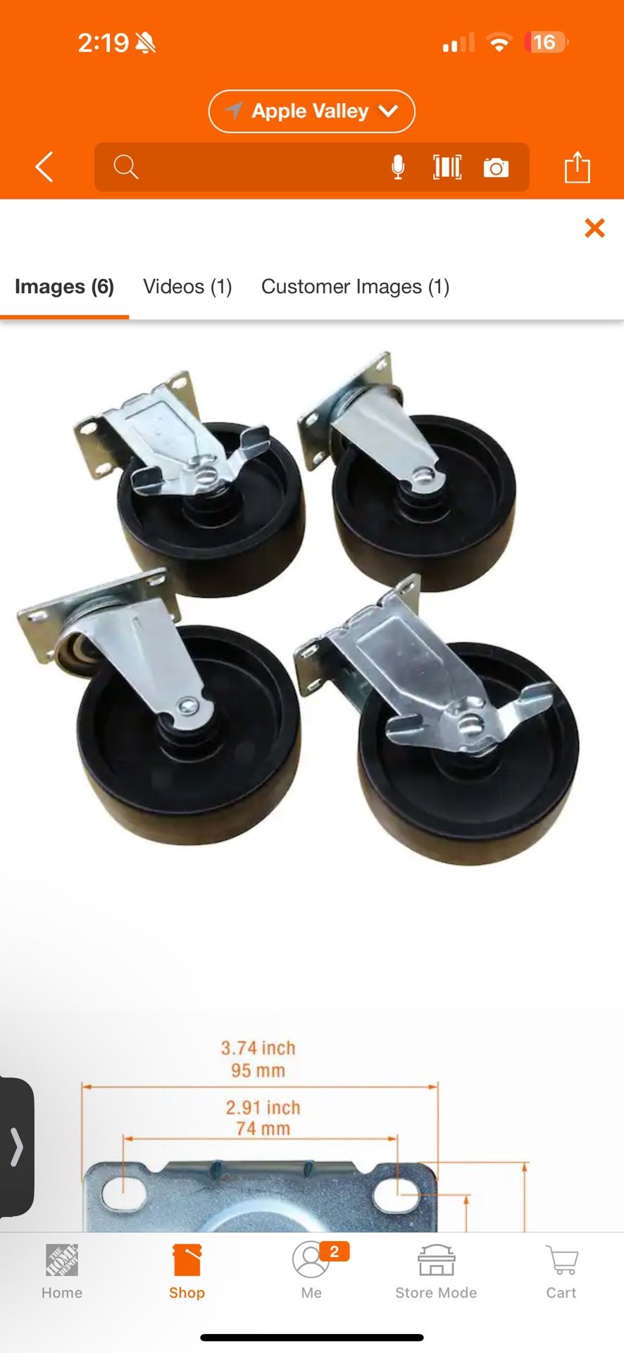 Husky 5 in. Caster Kit for Ready-to-Assemble Steel Garage Base Cabinets ...