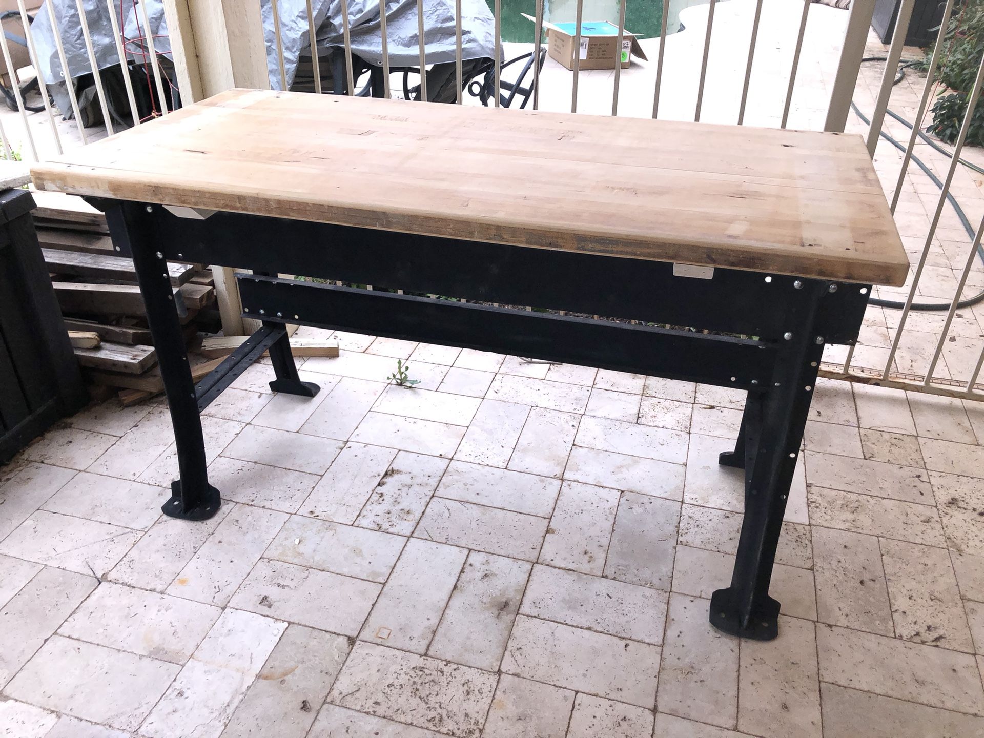 Very Solid Wood Top Workbench. No Shake Or Wobble. This Bench May Be ...