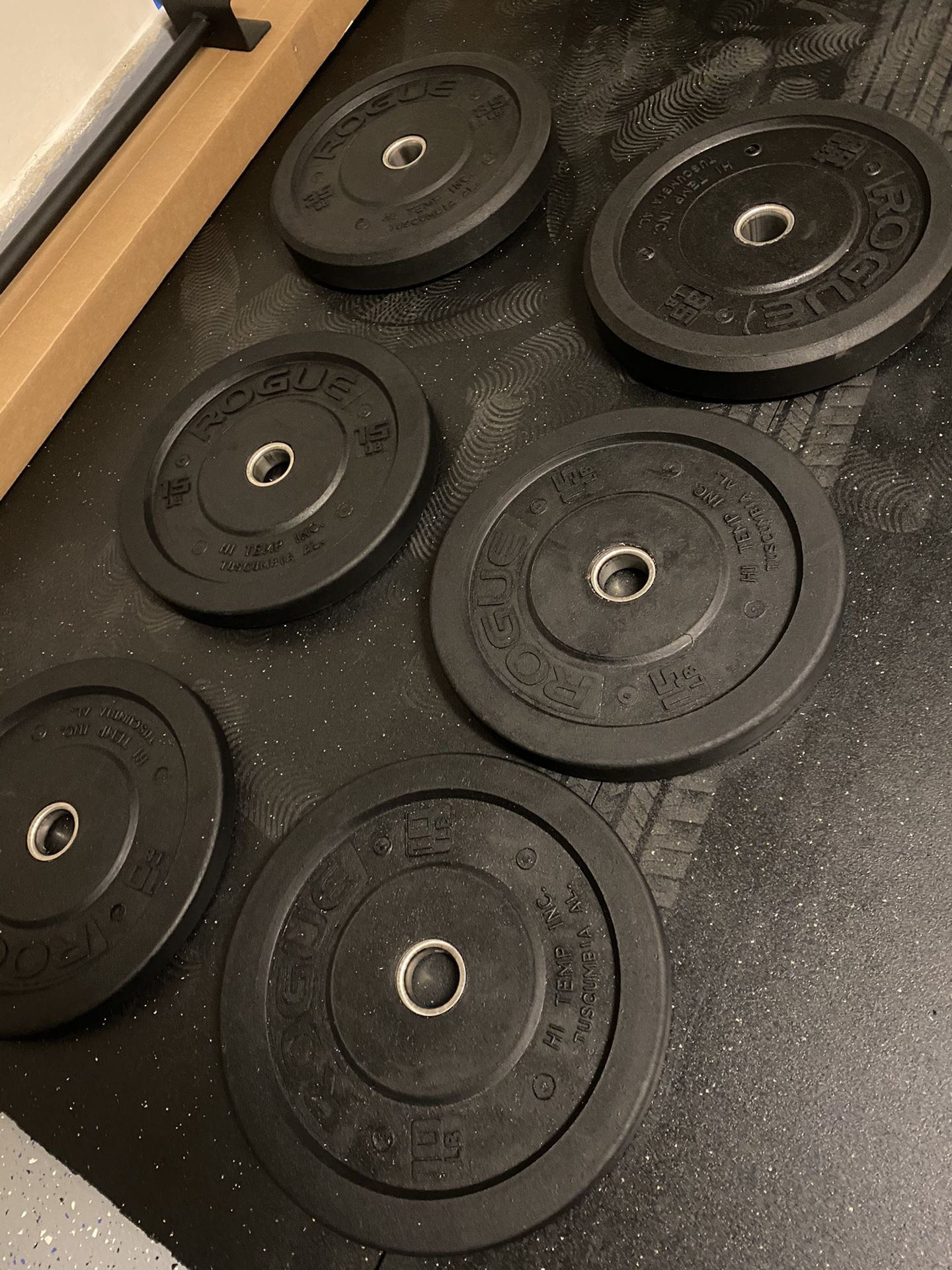 ROGUE HI TEMP BUMPER PLATES 10/15/35 SET for Sale in Fontana, CA - OfferUp