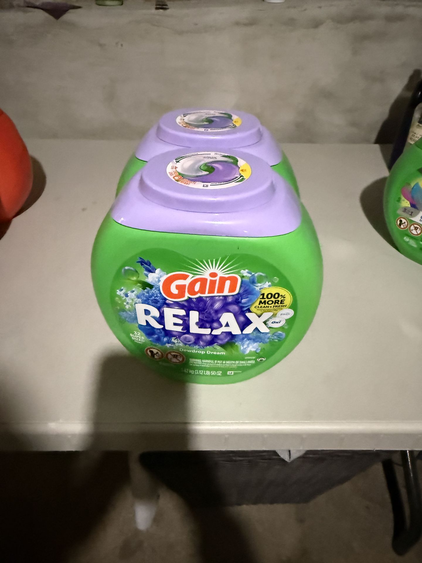 Gain RELAX Dewdrop Dream Oxi Laundry Detergent Capsules 32 Loads for ...