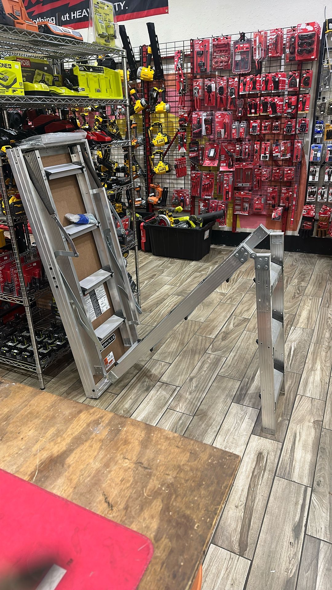 Louisville Ladder 7.8 ft. - 10.3 ft. Ceiling Height Aluminum Attic ...