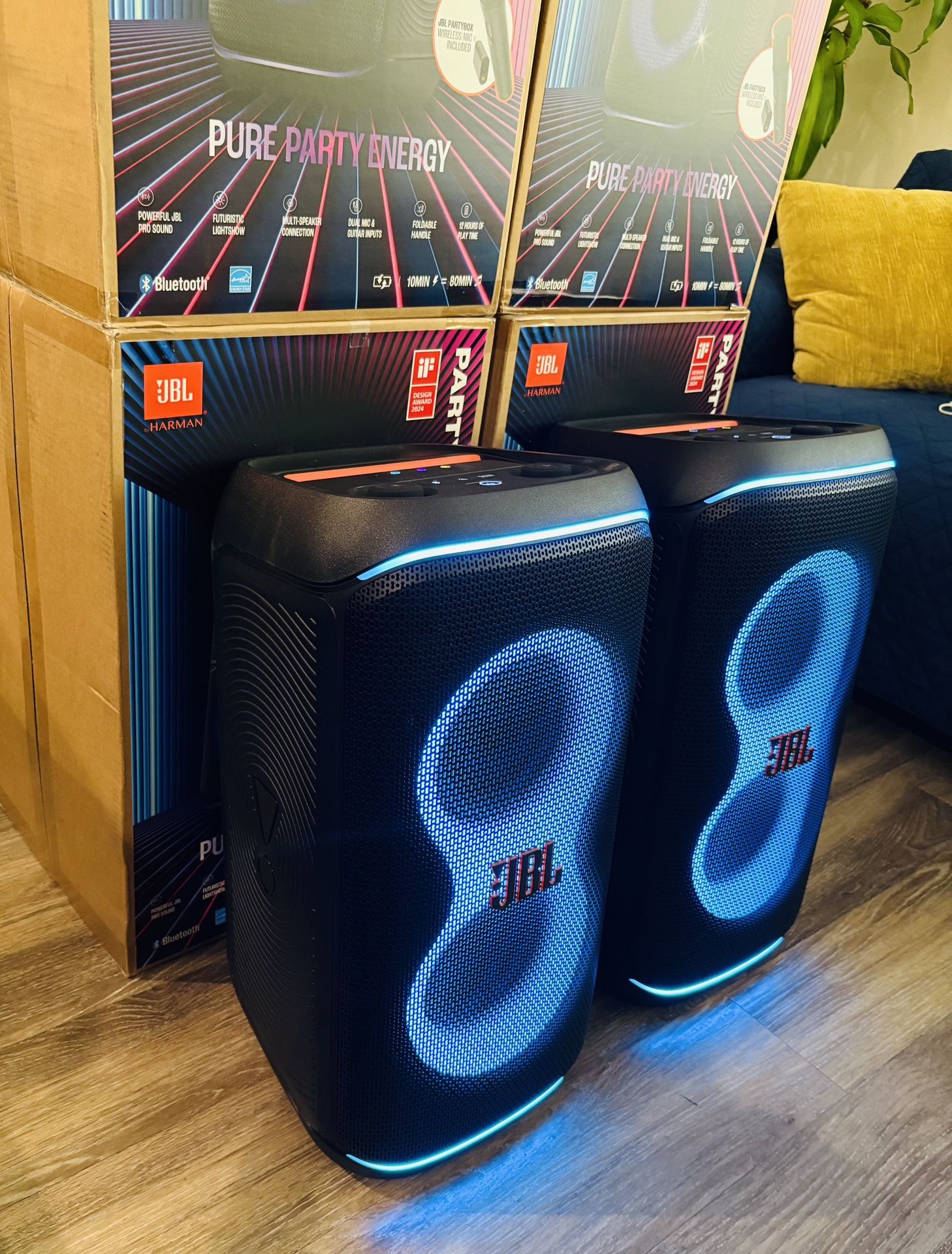 JBL PartyBox Club Live 120 – 160W Portable Bluetooth Speaker with Wireless Mic, Dynamic Light ...