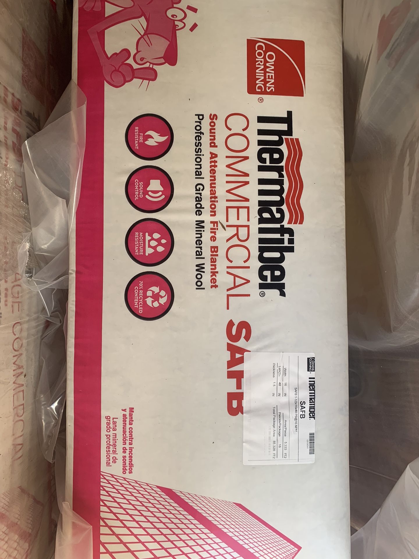 Owens Corning Thermafiber USAFB Mineral Wool Acoustic Batt Insulation ...