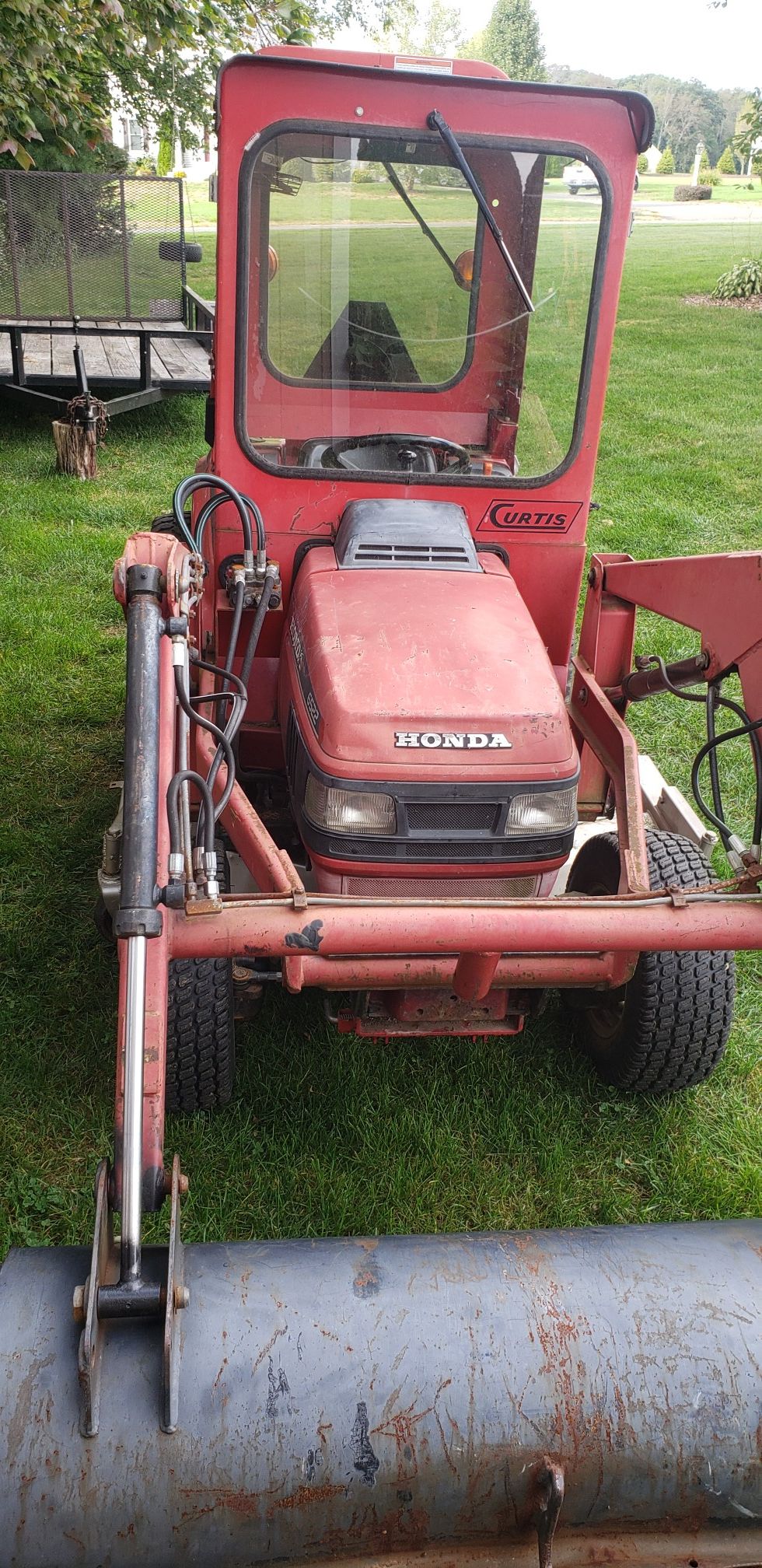 Honda H6522 Tractor with bucket loader,snow plow and 60" mower deck for ...