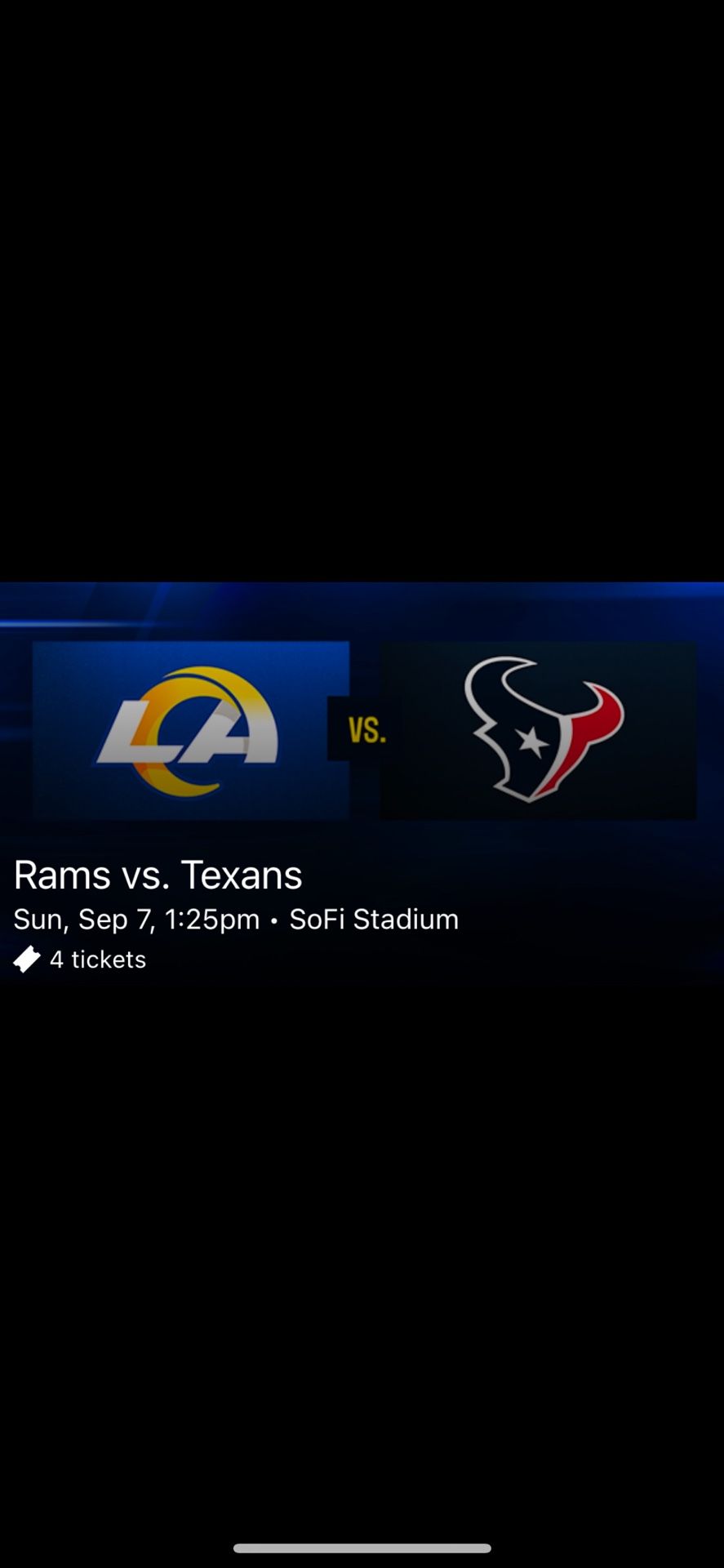 Rams Vs Texans September 7 2 Tickets Sec 210 And 2 Tickets Sec 309 for ...