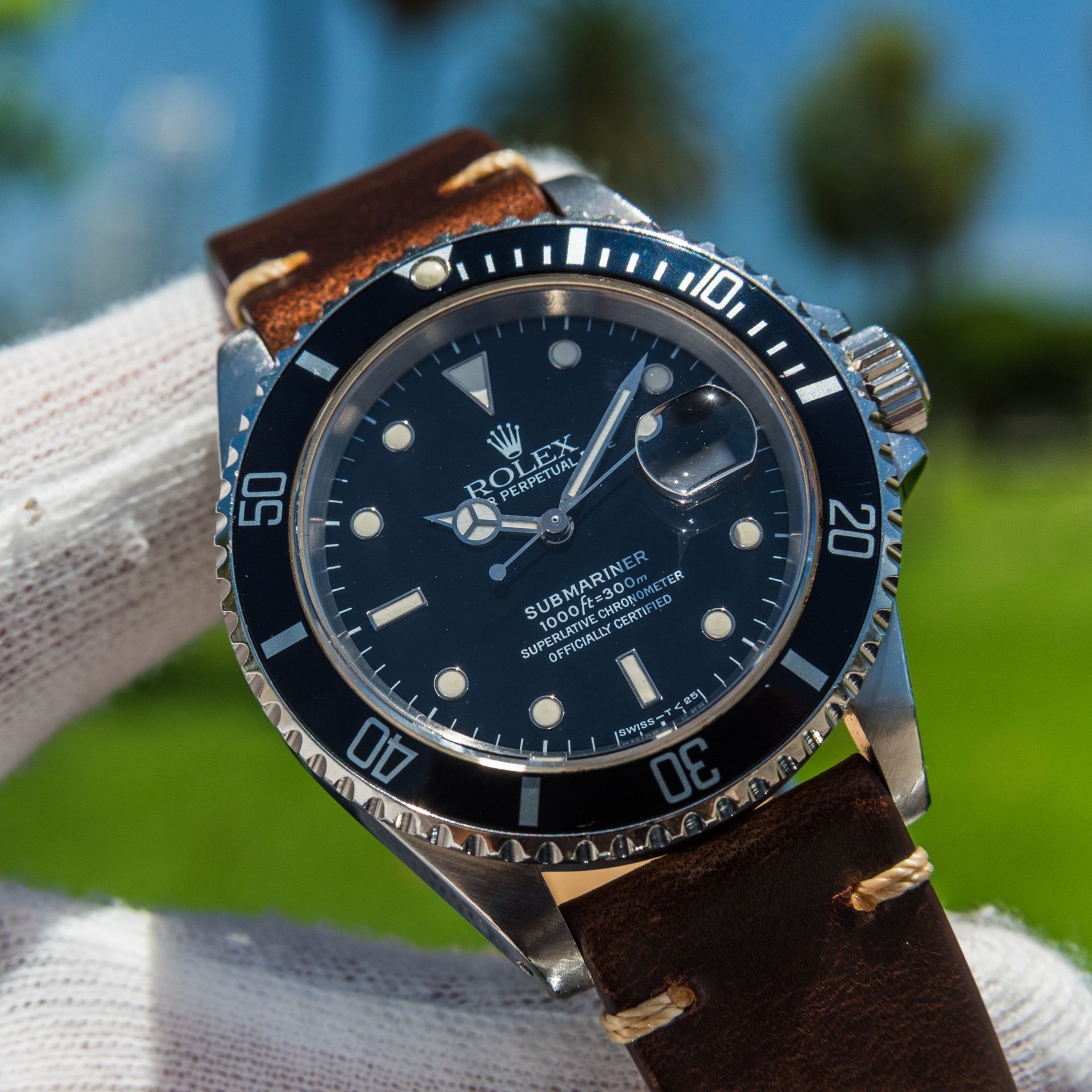 Rolex Submariner Brown Leather Strap