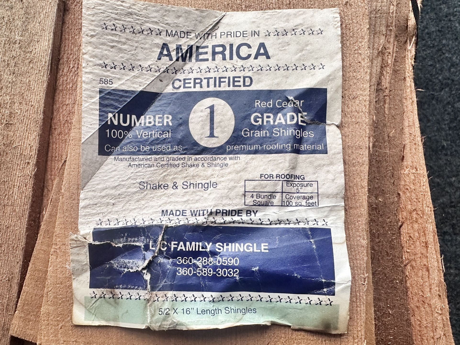 16" #1 Blue Label Cedar Shingles for Sale in Lakewood, WA - OfferUp