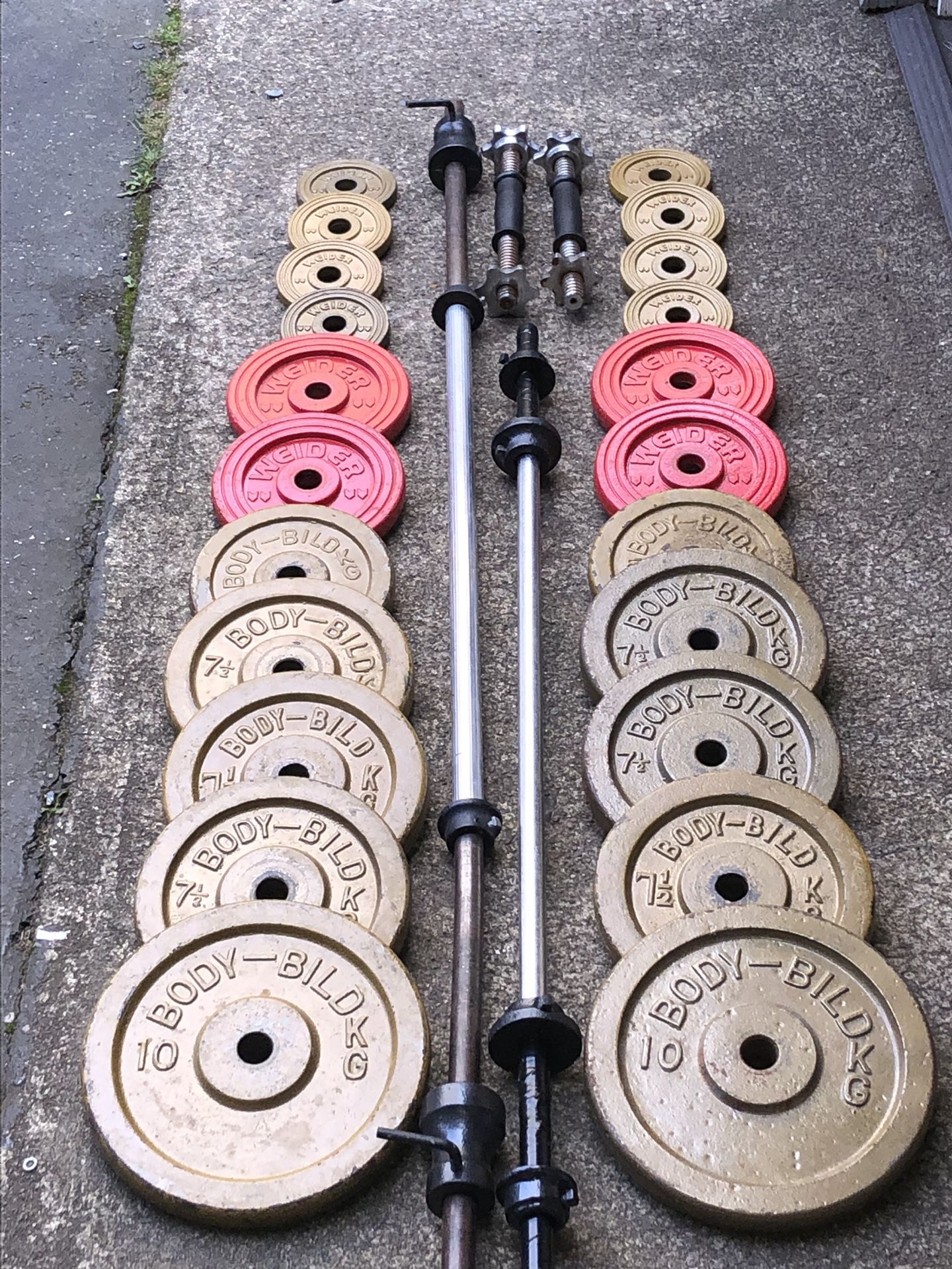 Standard weight set 217.8 pounds of weights for only $140.00 for Sale ...