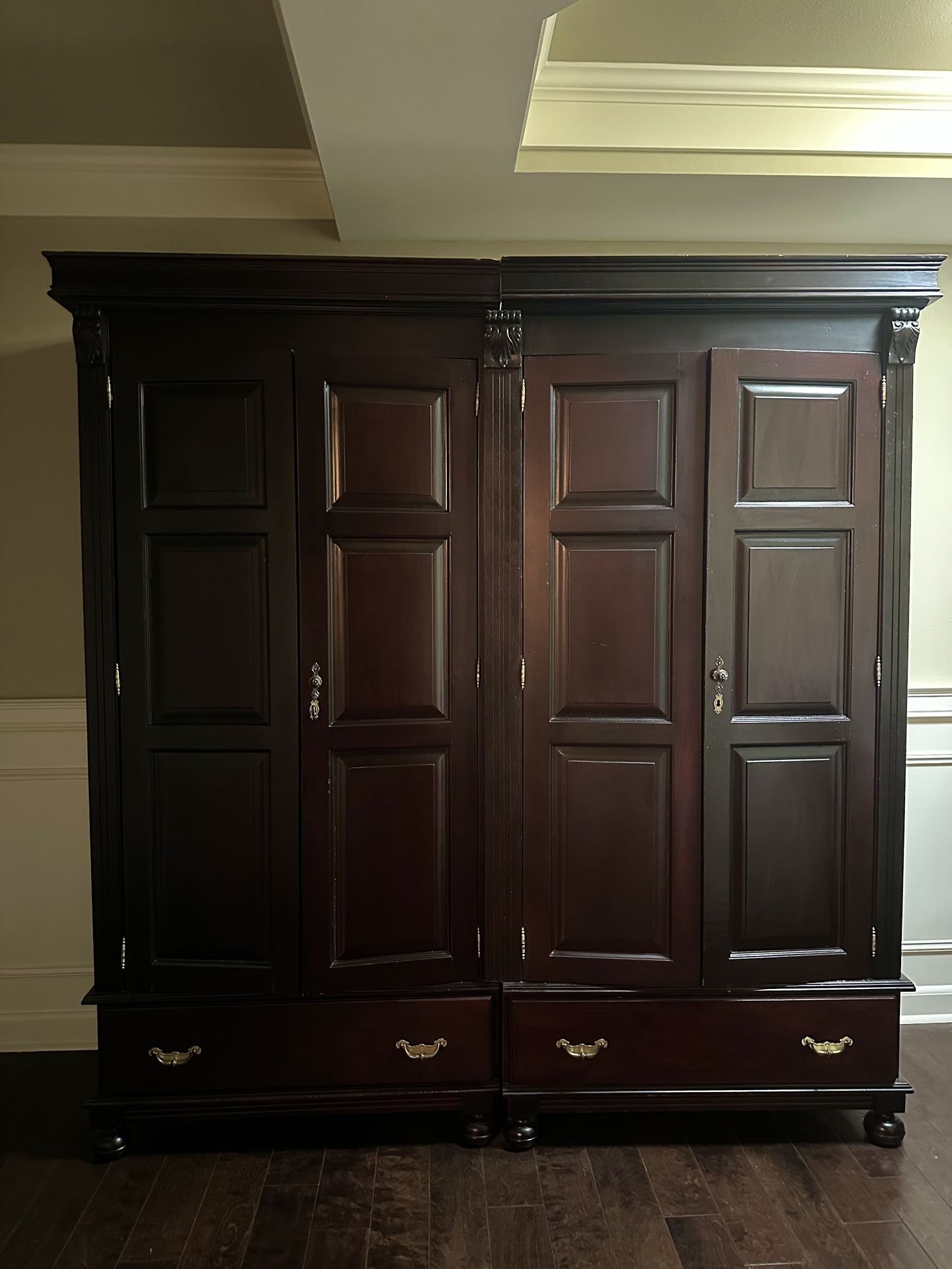FREE - Wood Armoire/ Closet - Great Storage & Easy to Move for Sale in ...