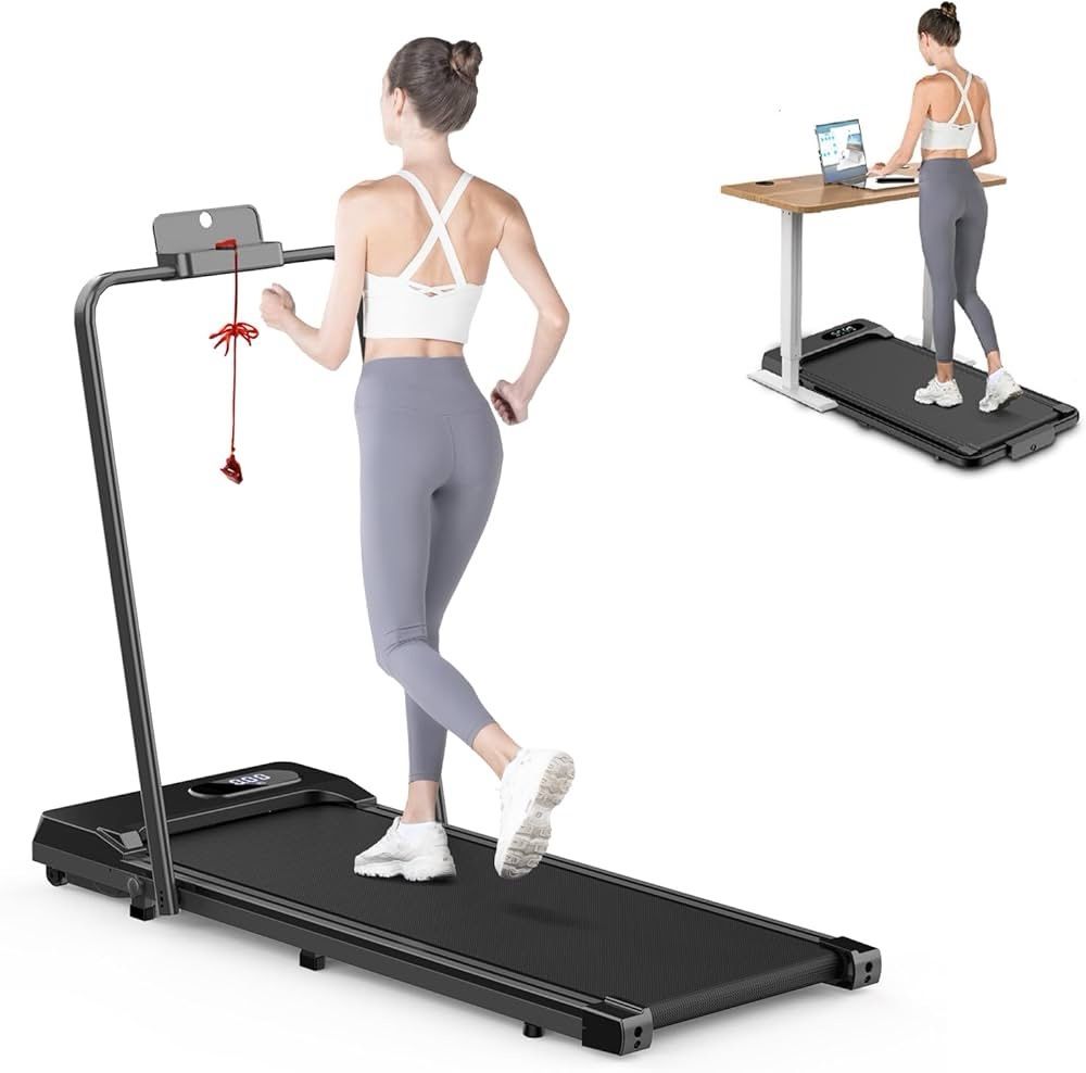 Foldable Walking Pad Treadmill, 6.2MPH Folding Treadmill Under Desk ...