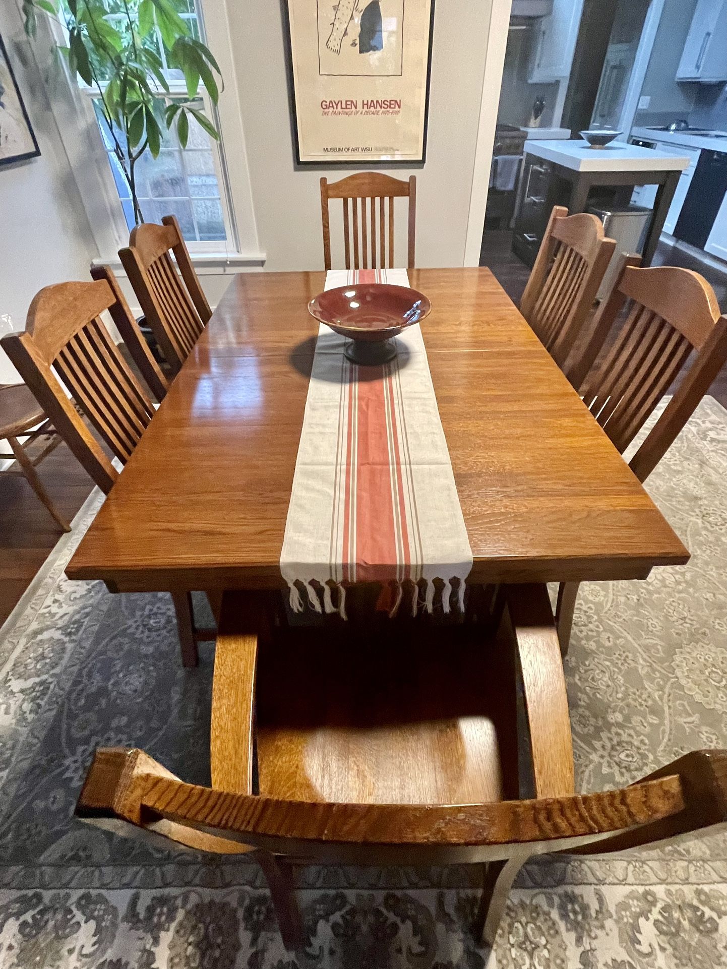 Oak Mission Style Dinner Table And Chairs for Sale in Ruston, WA - OfferUp