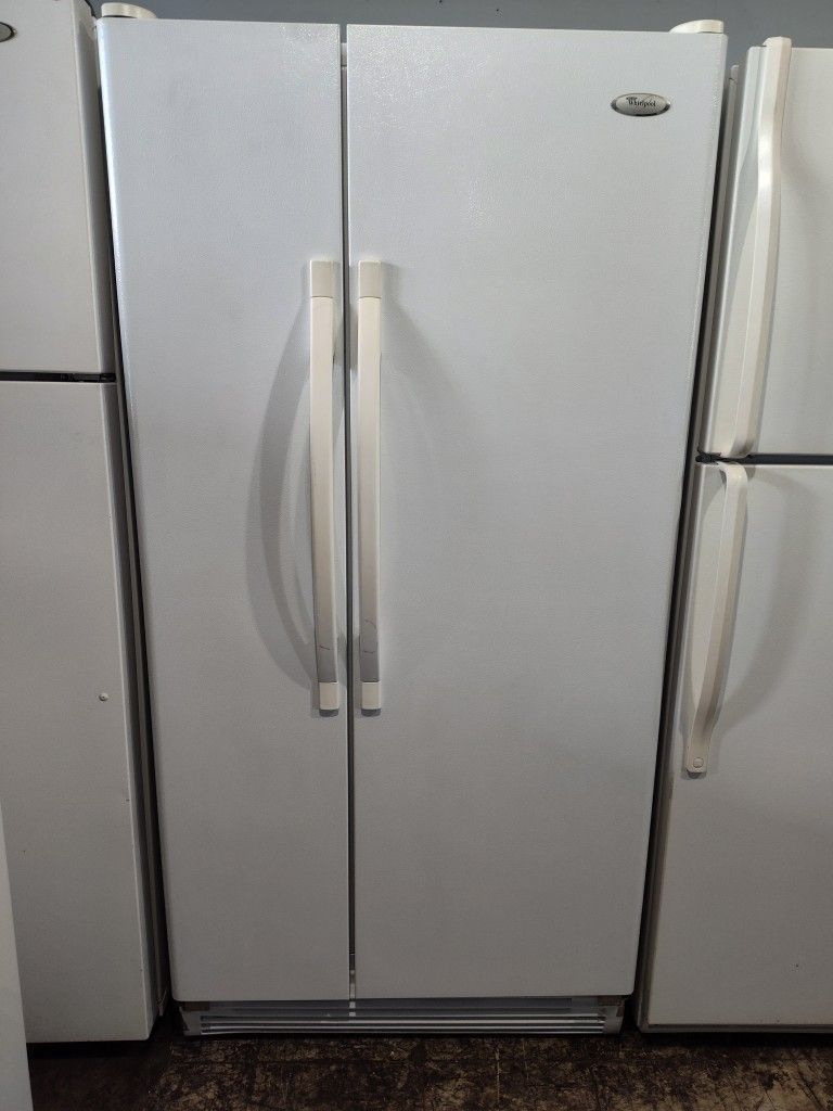 Whirlpool White Side By Side Refrigerator With Ice Maker 33" for Sale ...