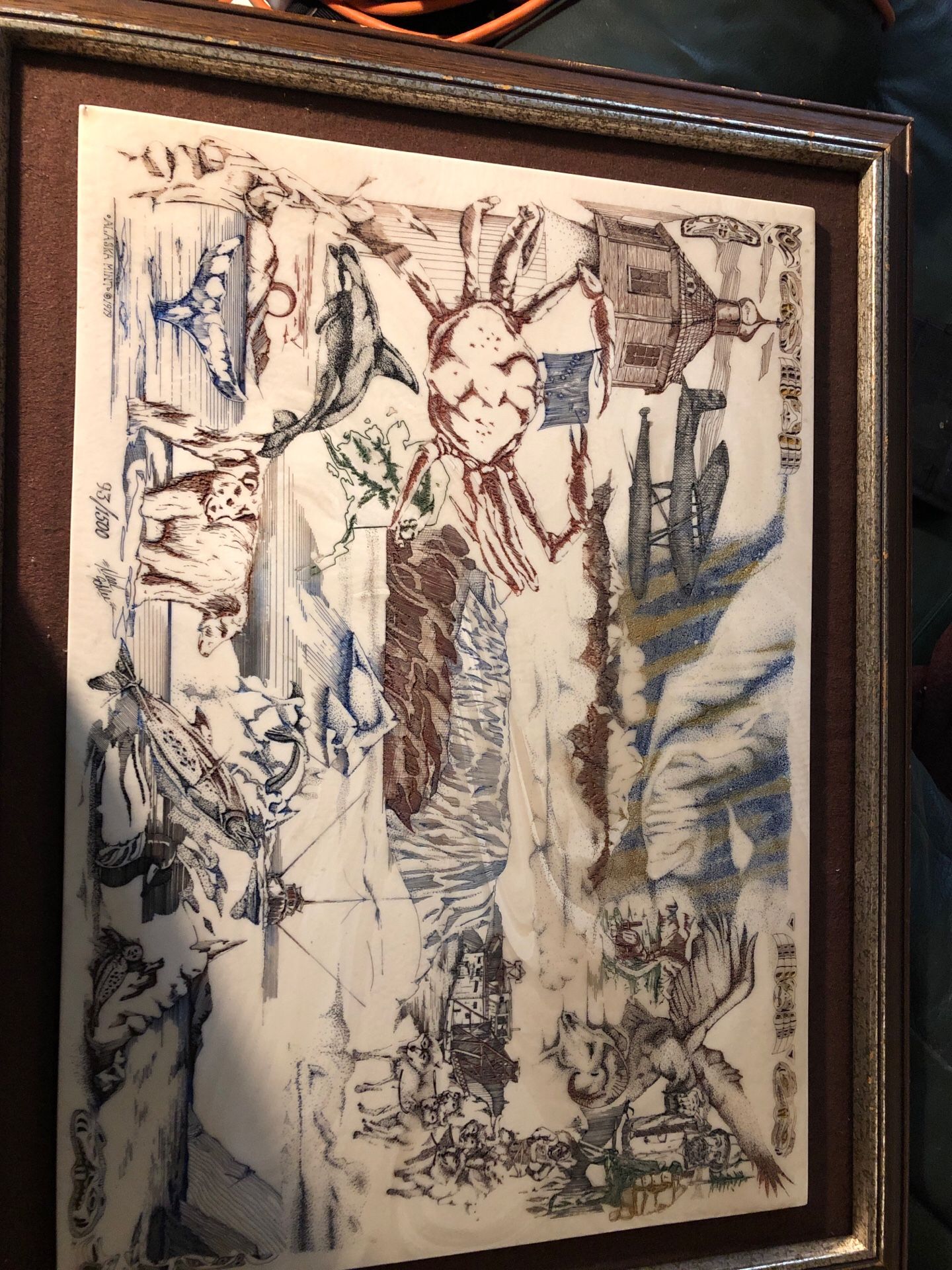 Alaska mint 1979 93/1500 Neal Schlee Marbal etching of northern lights ...