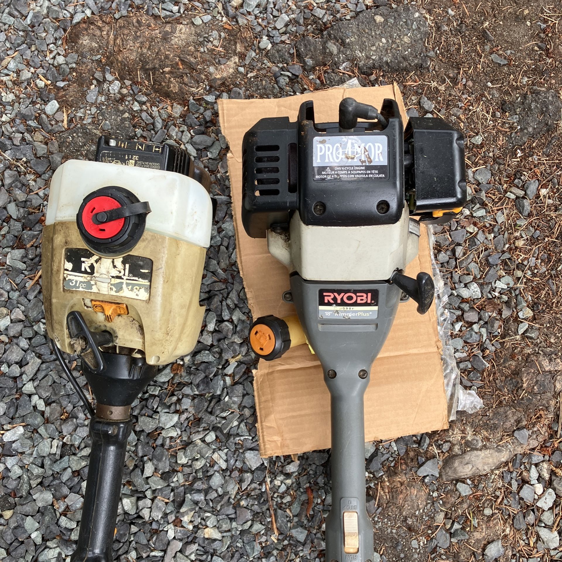 Two Ryobi Power Heads Attachment Capable String Trimmer Weed Whacker ...