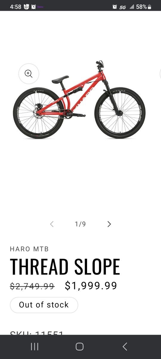 HARO THREAD SLOPE, MOUNTAIN BIKE, FULL SUSPENSION. LIKE NEW CONDITION ...
