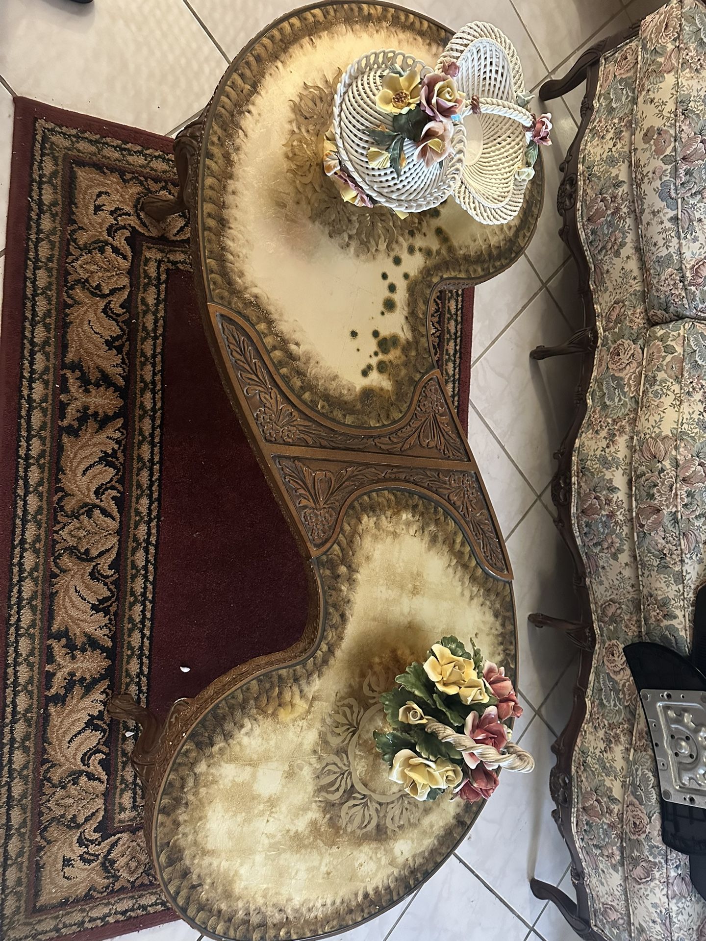 7 Pc Wood Living Room Set