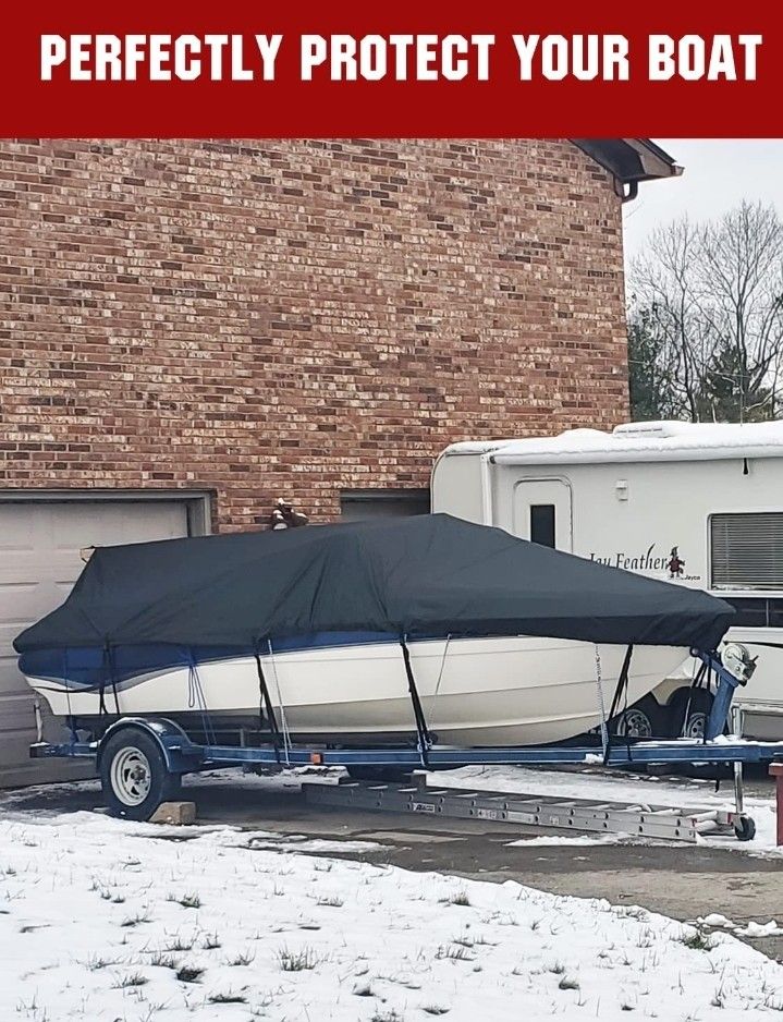 Heavy Duty 600D Marine Grade Polyester Waterproof Boat Cover, All ...