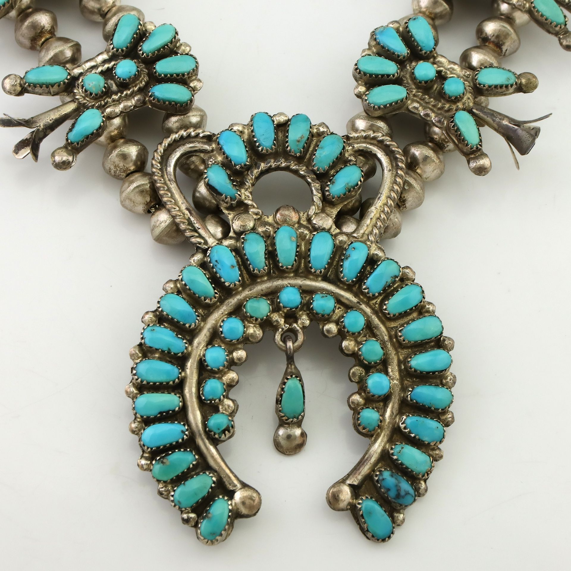 Amazing Vintage Native American Squash Blossom Necklaces C.80s for Sale ...