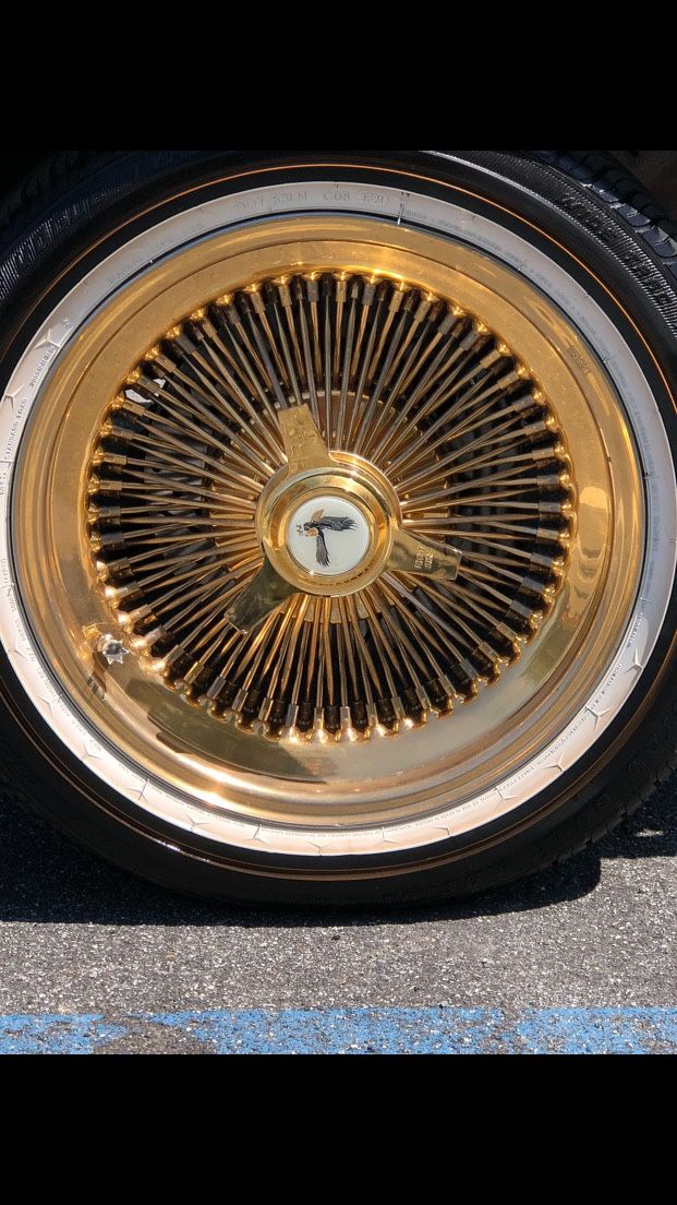 Gold Dayton Wire Wheels Stamped!! With Vogue Tires for Sale in San Jose ...
