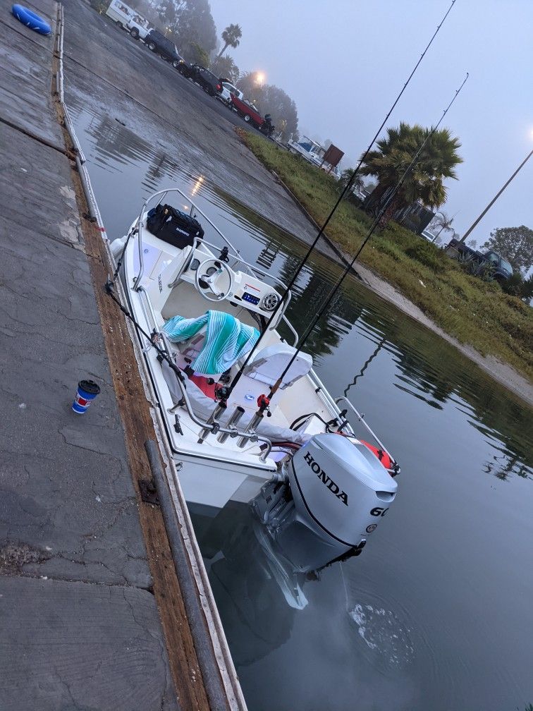 15 ft Center Console Boat Skiff Unsinkable Calibogie Hobie Power for ...