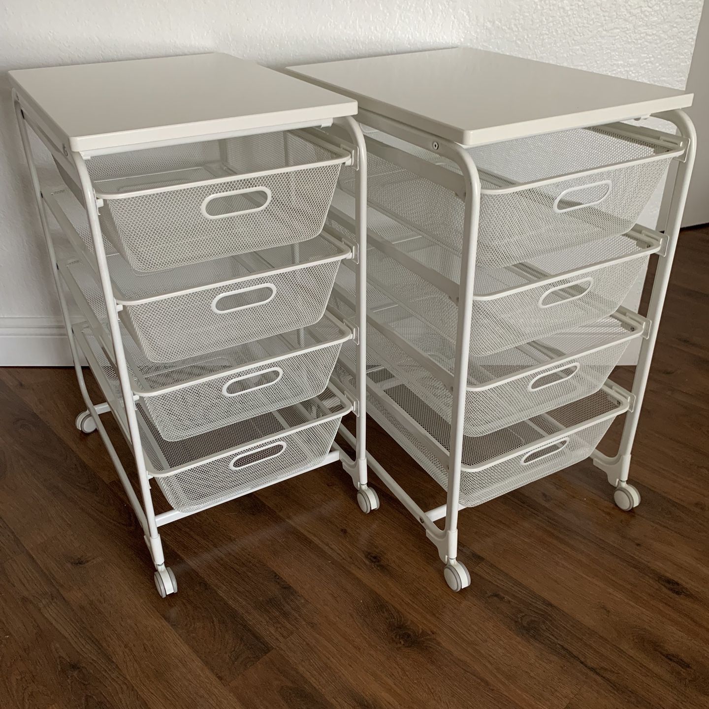 2-(two) Ikea ALGOT mesh drawers unit metal frame and metal basket with ...