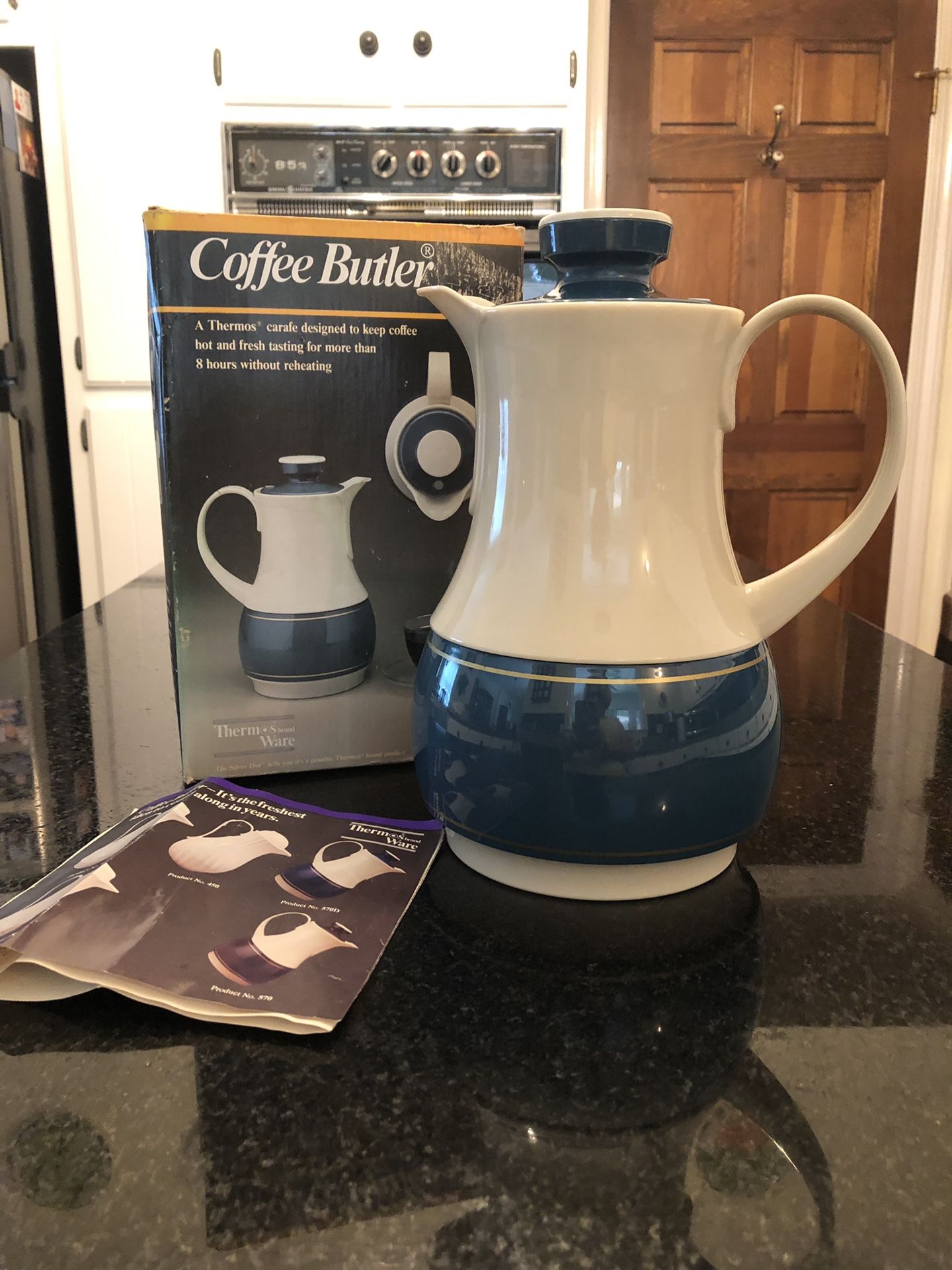 VINTAGE “COFFEE BUTLER” THERMOS BRAND WARE IN BOX! 36 years old, brand ...