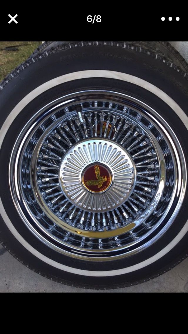 13” wire wheels 13x6 McLean’s brand new tires and center caps 4 lug for ...