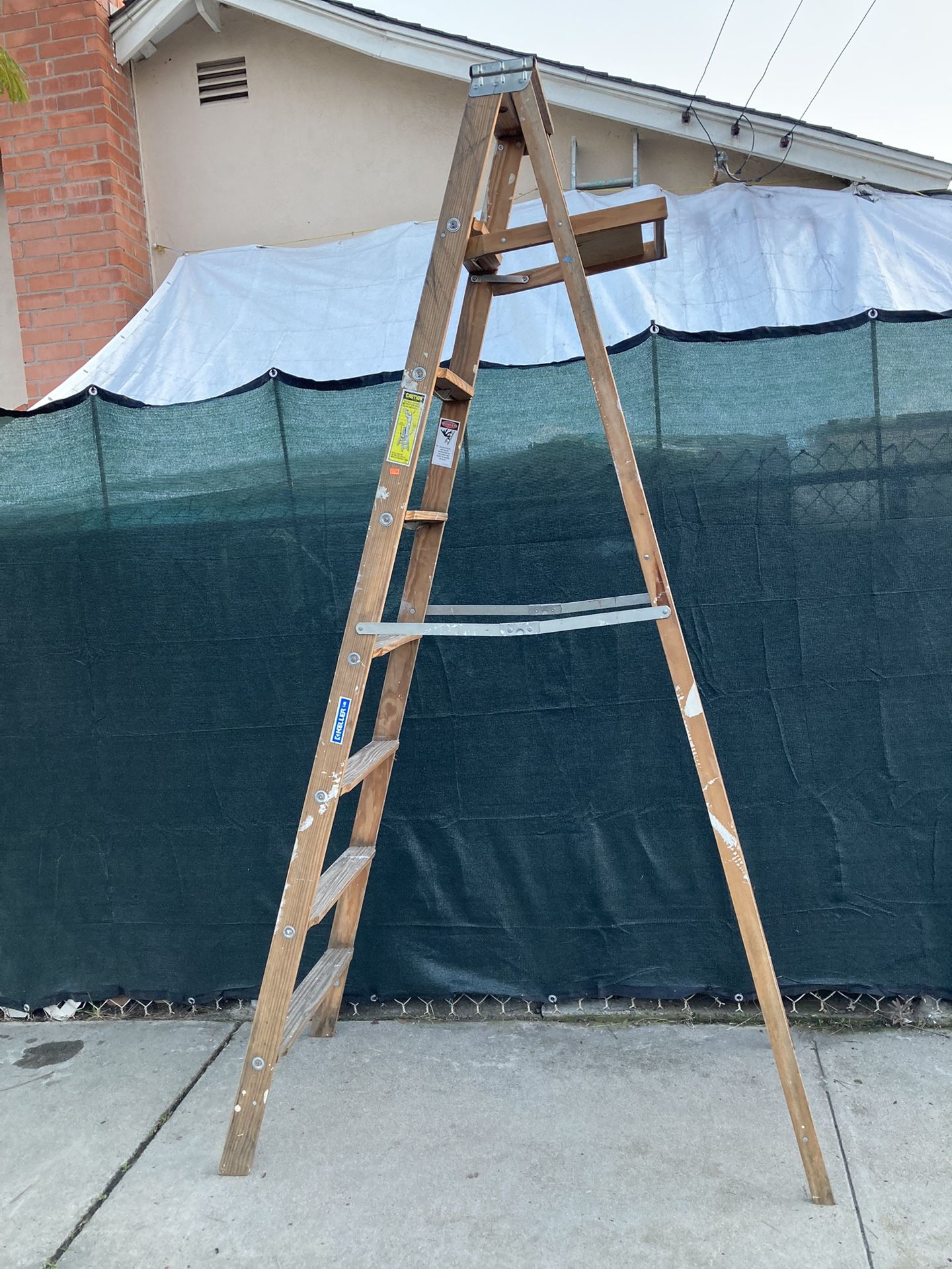 Wooden Step Ladder 8 Foot Tall A Frame Folding for Sale in San Diego ...