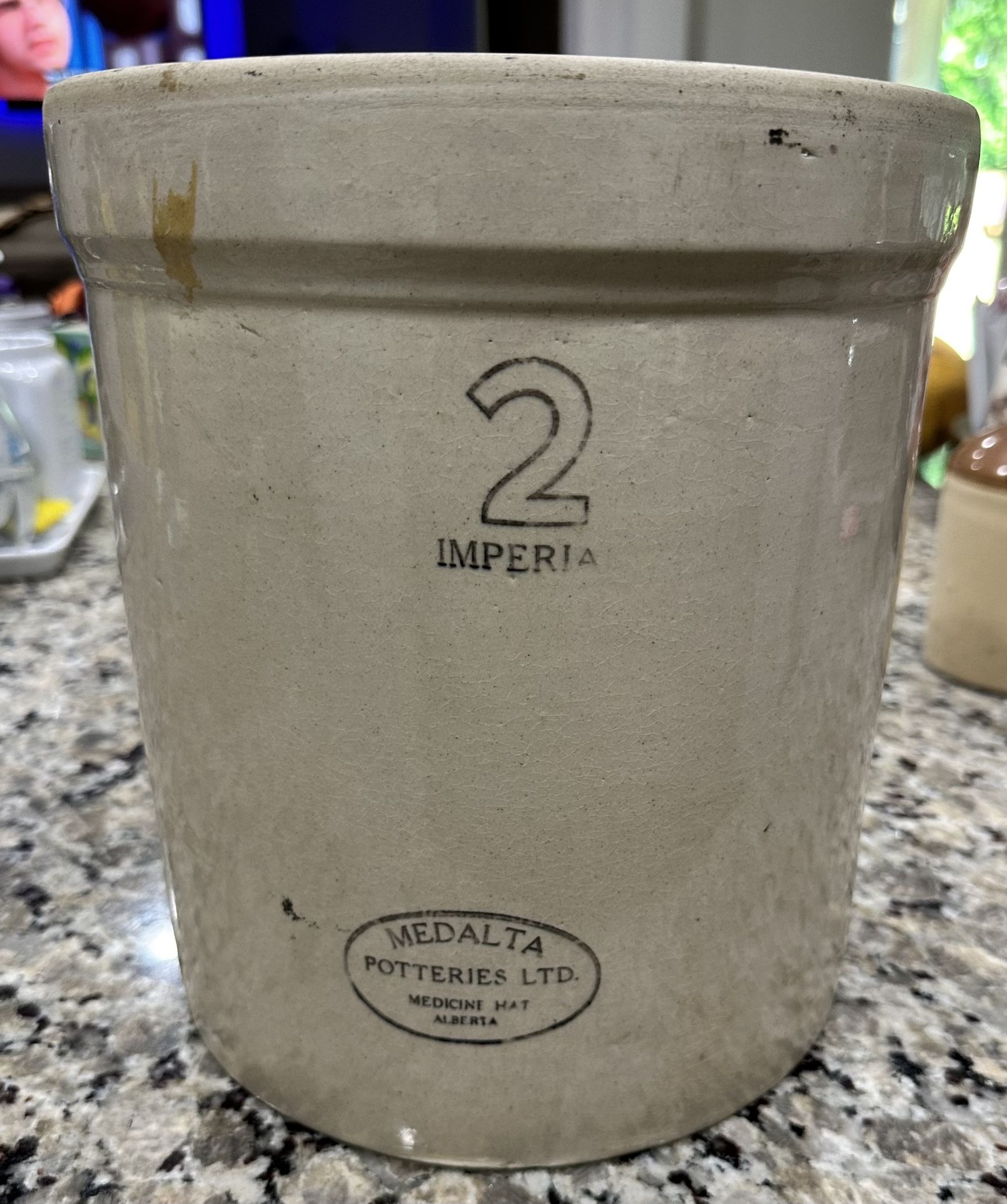 Vintage Medalta Pottery 2 Gallon Crock - Medicine Hat, Alberta for Sale ...